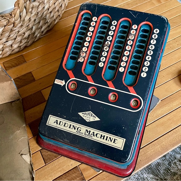 Vintage | Accents | Vintage Wolverine Litho Tin Toy Adding Machine C94s ...